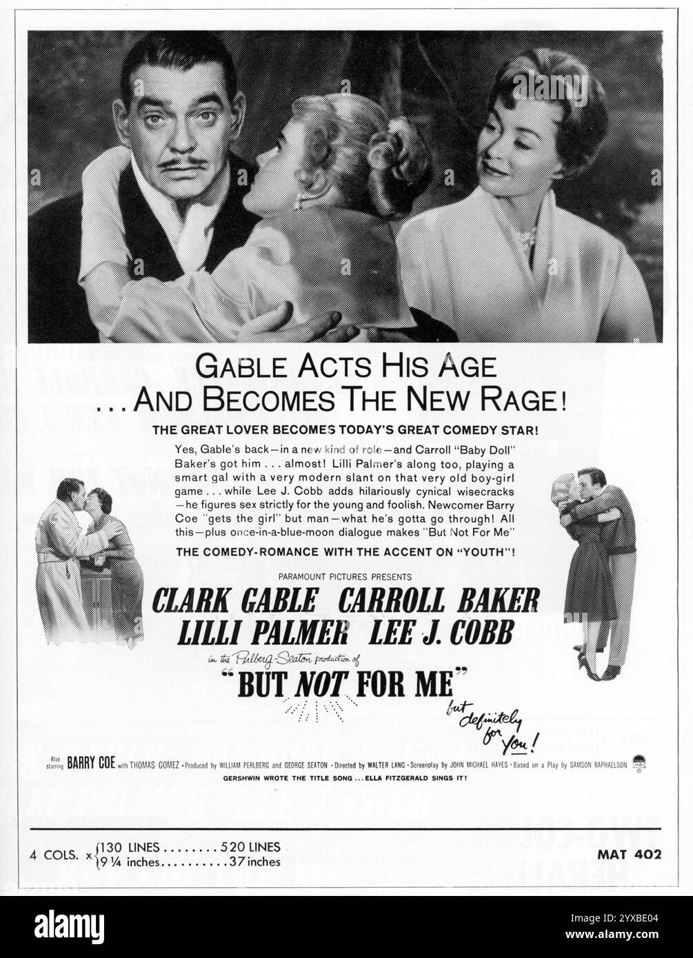 CLARK GABLE CARROLL BAKER LILLI PALMER LEE J. COBB and BARRY COE in BUT ...