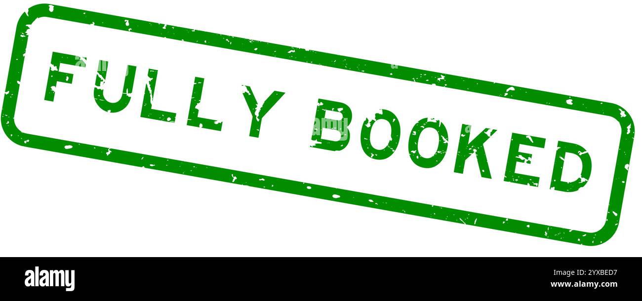 Grunge green fully booked word square rubber seal stamp on white background Stock Vector Image ...