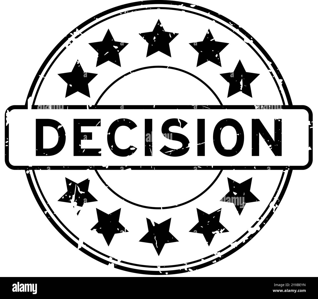 Grunge black decision word round rubber seal stamp on white background Stock Vector Image & Art ...