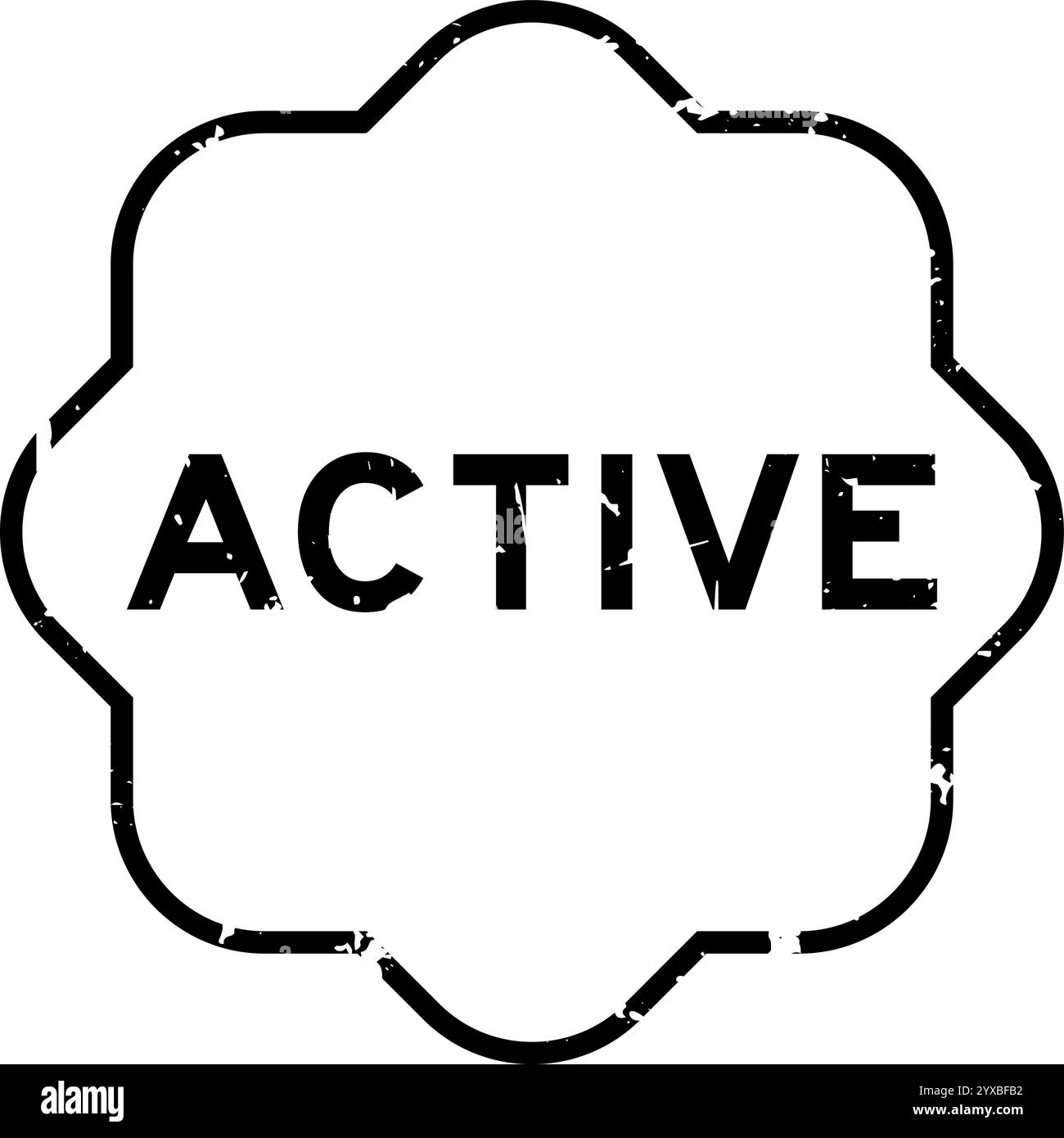 Grunge black word active rubber seal stamp on white background Stock ...