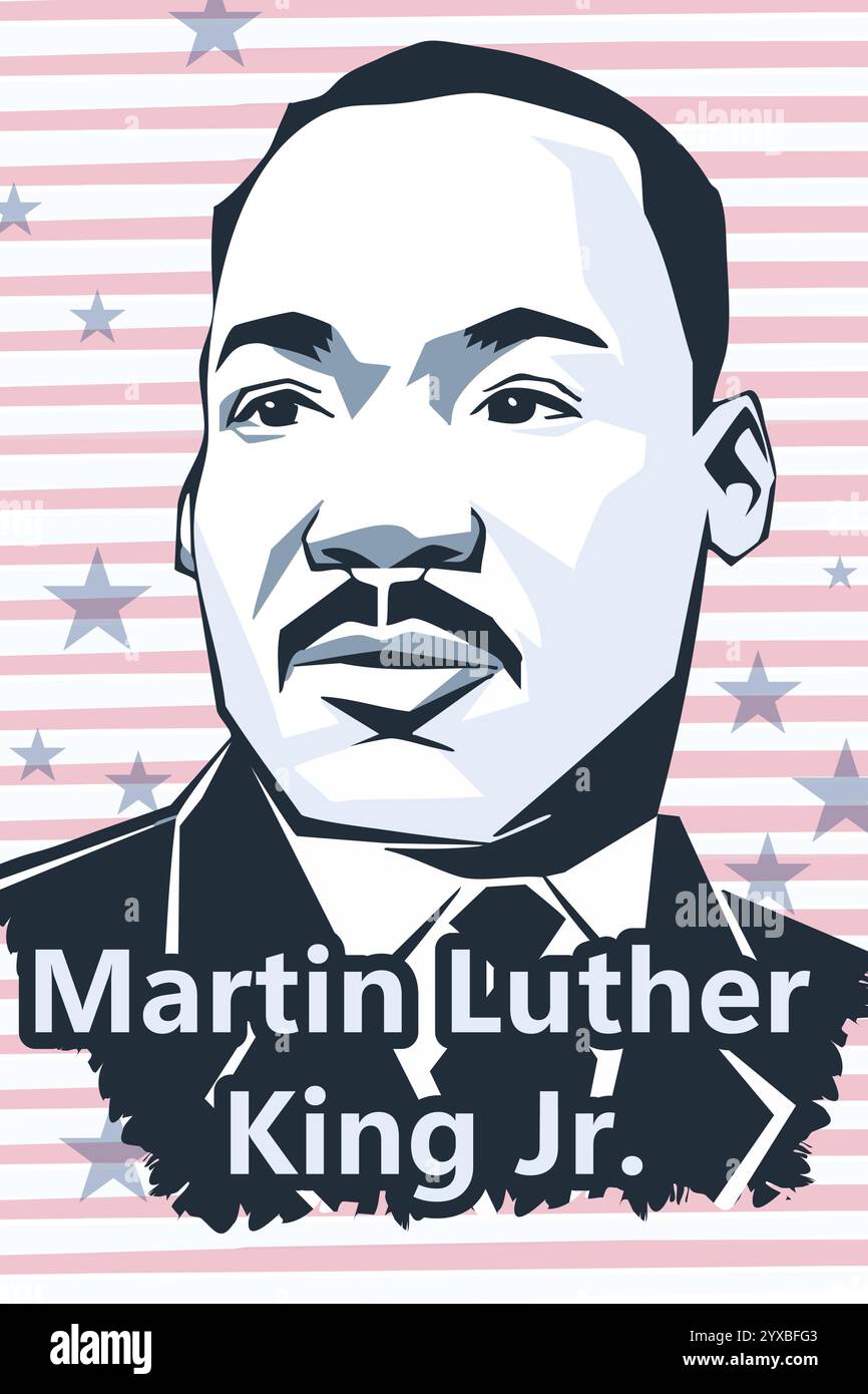 Stylized Portrait of a Prominent Historical Leader Martin Luther King ... Stylized Portrait of a Prominent Historical Leader Martin Luther King ...