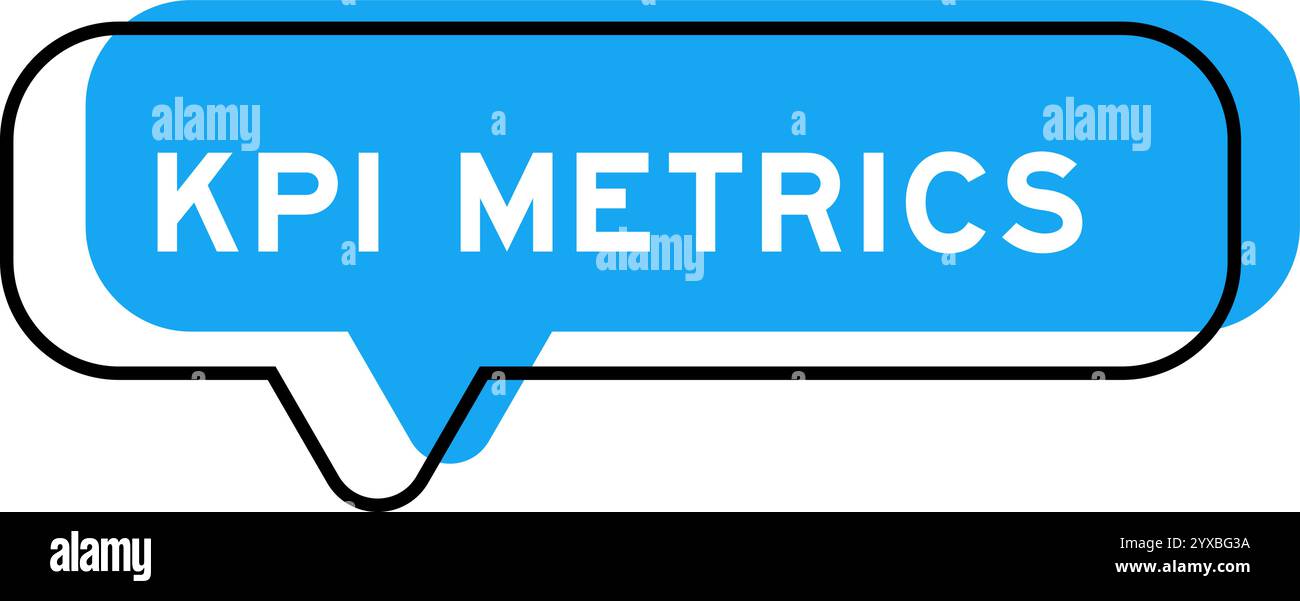 Speech banner and blue shade with word KPI (Abbreviation of key ...