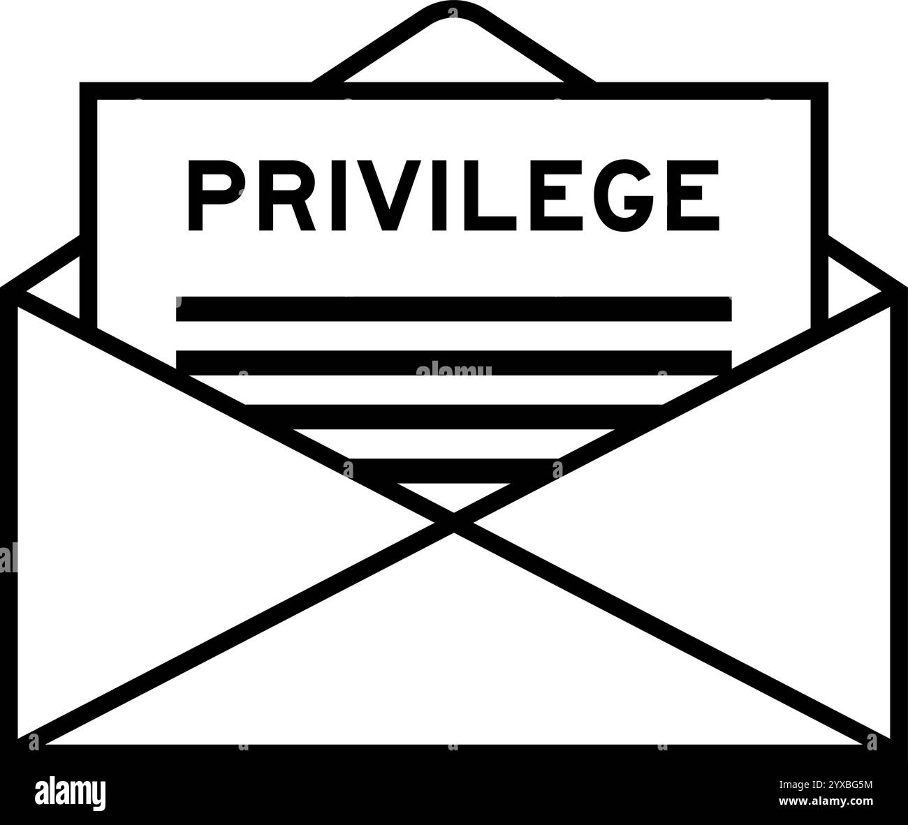 Envelope and letter sign with word privilege as the headline Stock ...