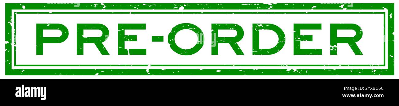 Grunge green pre order word square rubber seal stamp on white background Stock Vector Image ...