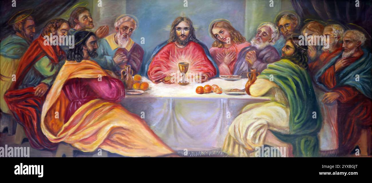 The Last Supper, Parish Church of Saint Aloysius Gonzaga in Popovaca, Croatia Stock Photo - Alamy