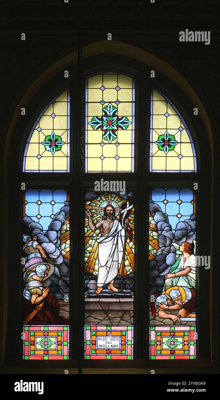 Resurrection of Christ, stained glass window in the parish church of ...
