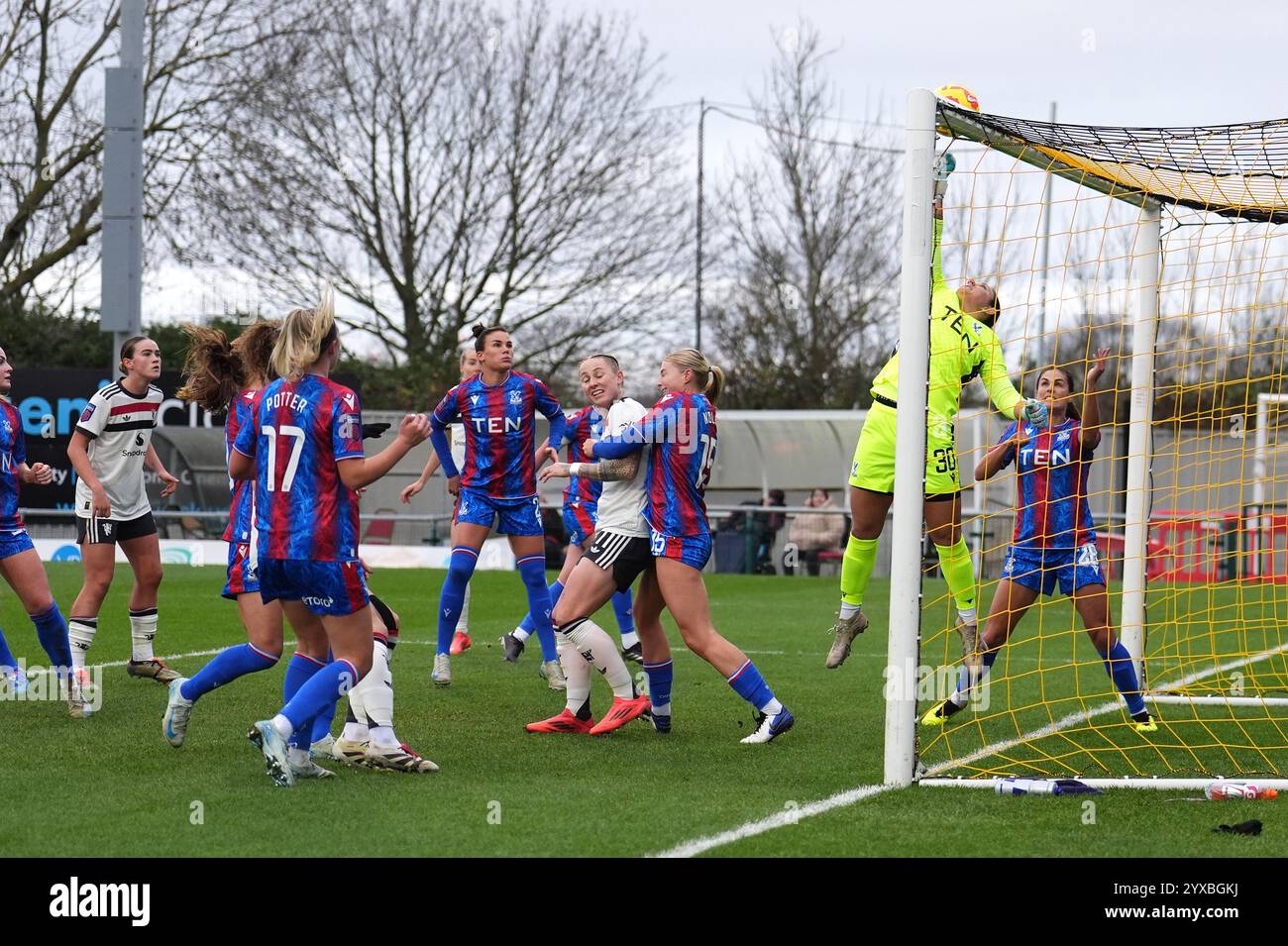Crystal Palace goalkeeper Shae Yanez makes a save during the Barclays ...