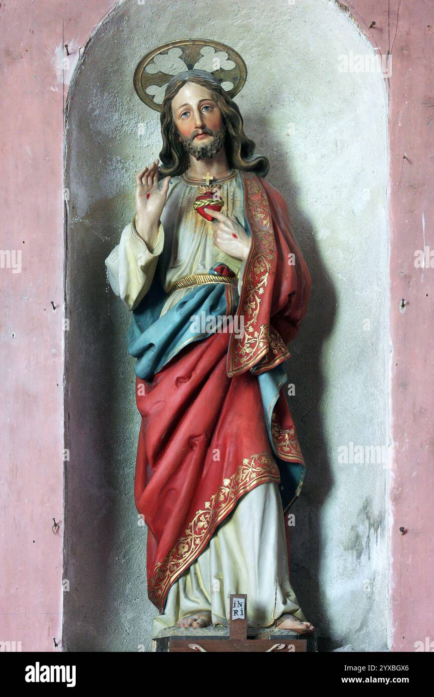 Sacred Heart of Jesus, statue on the altar of the Sacred Heart of Jesus ...