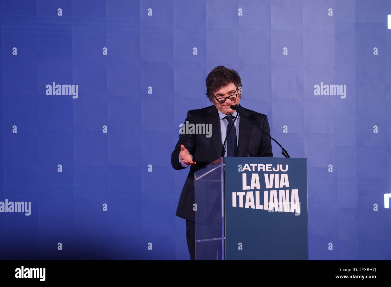 Rome, Italy. 14th Dec, 2024. President of the Republic of Argentina ...