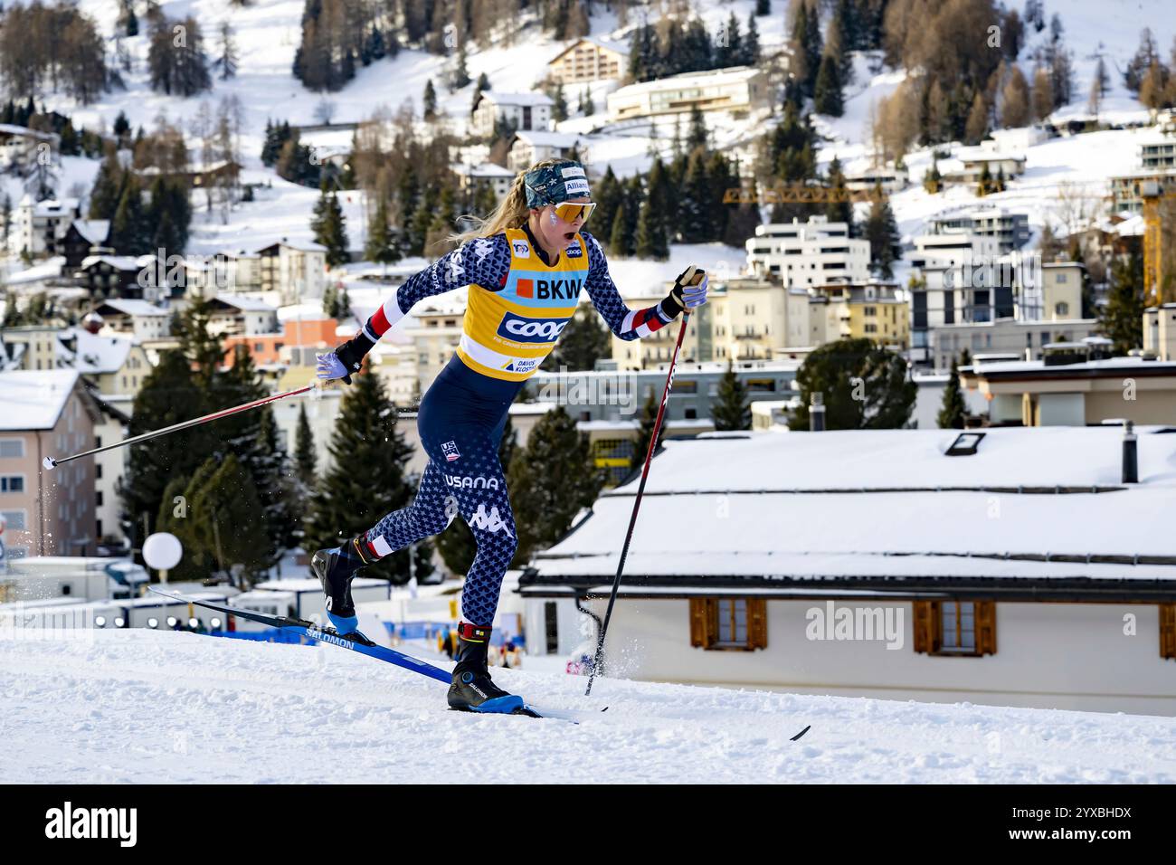 Jessie Diggins of the United States competes during the women's 20km ...