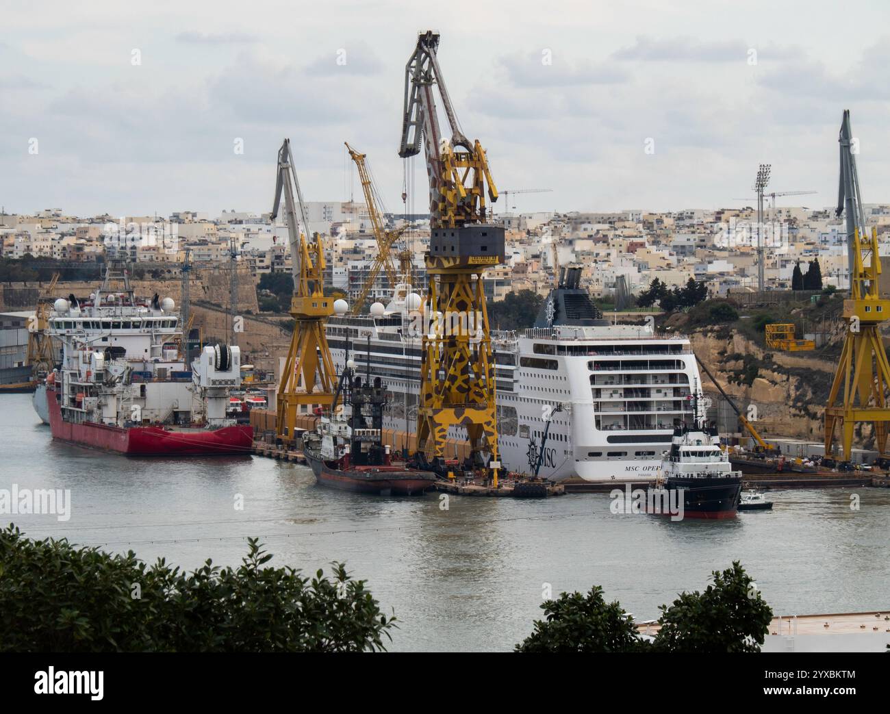 Cruise ship in dry dock Stock Photo - Alamy