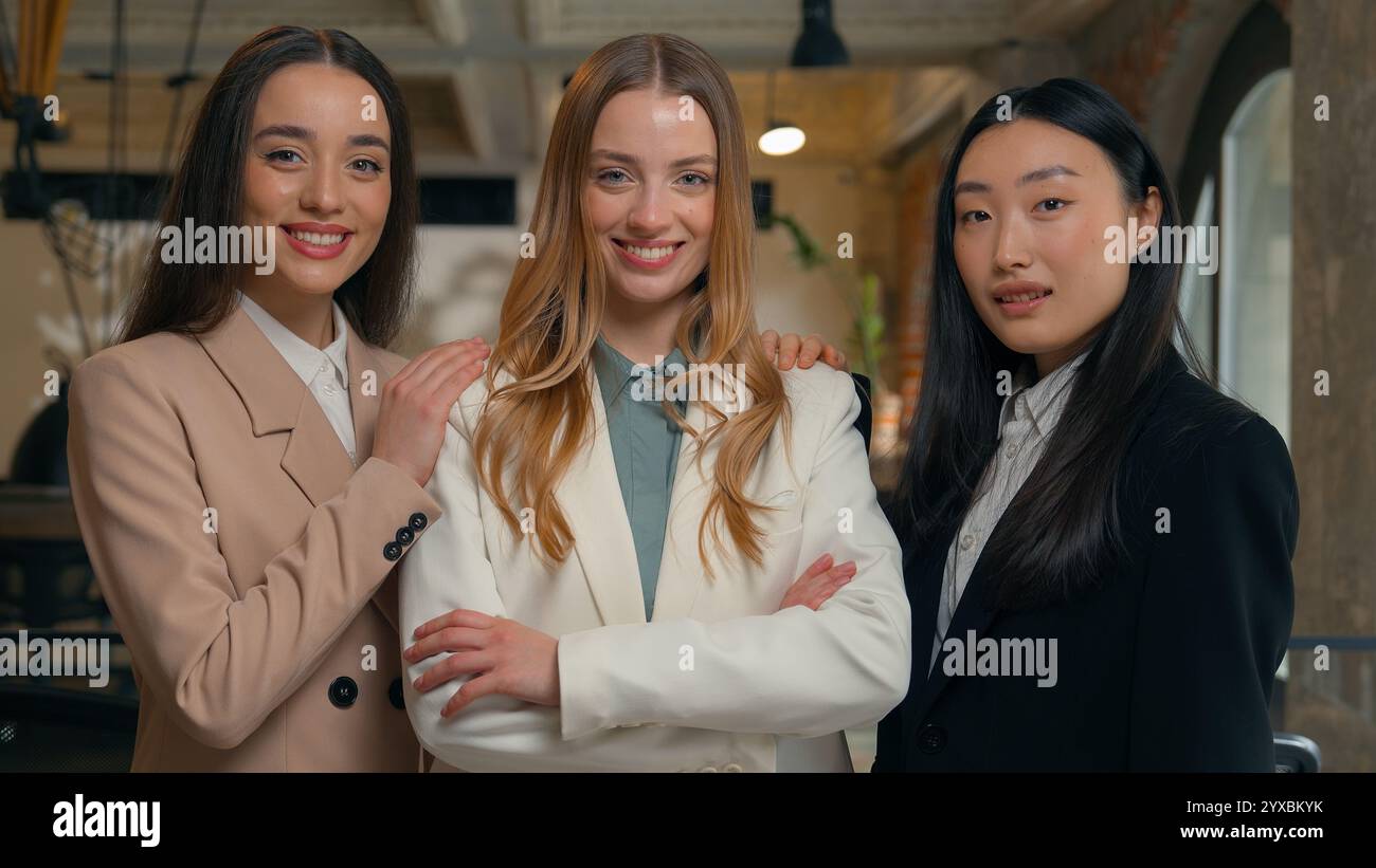 Multiethnic positive friendly businesspeople hi-res stock photography and images - Alamy