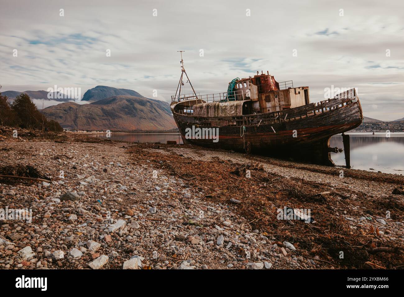 Abandoned ship in the Scottish Highlands Stock Photo - Alamy