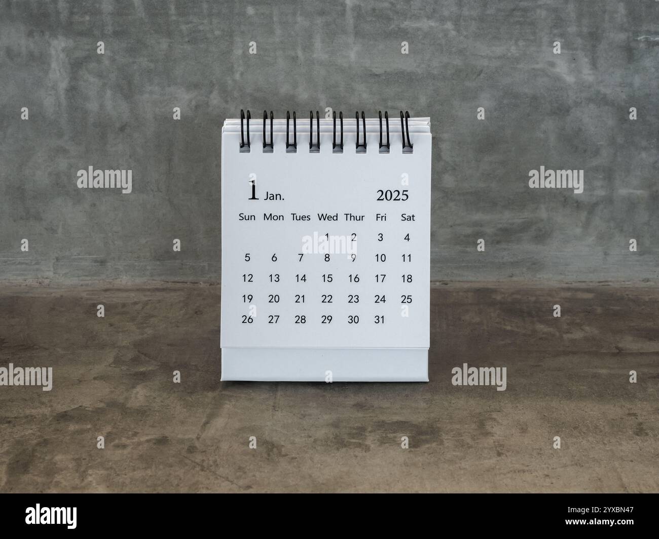 January 2025 page of desk calendar for organizer to plan and reminder ...