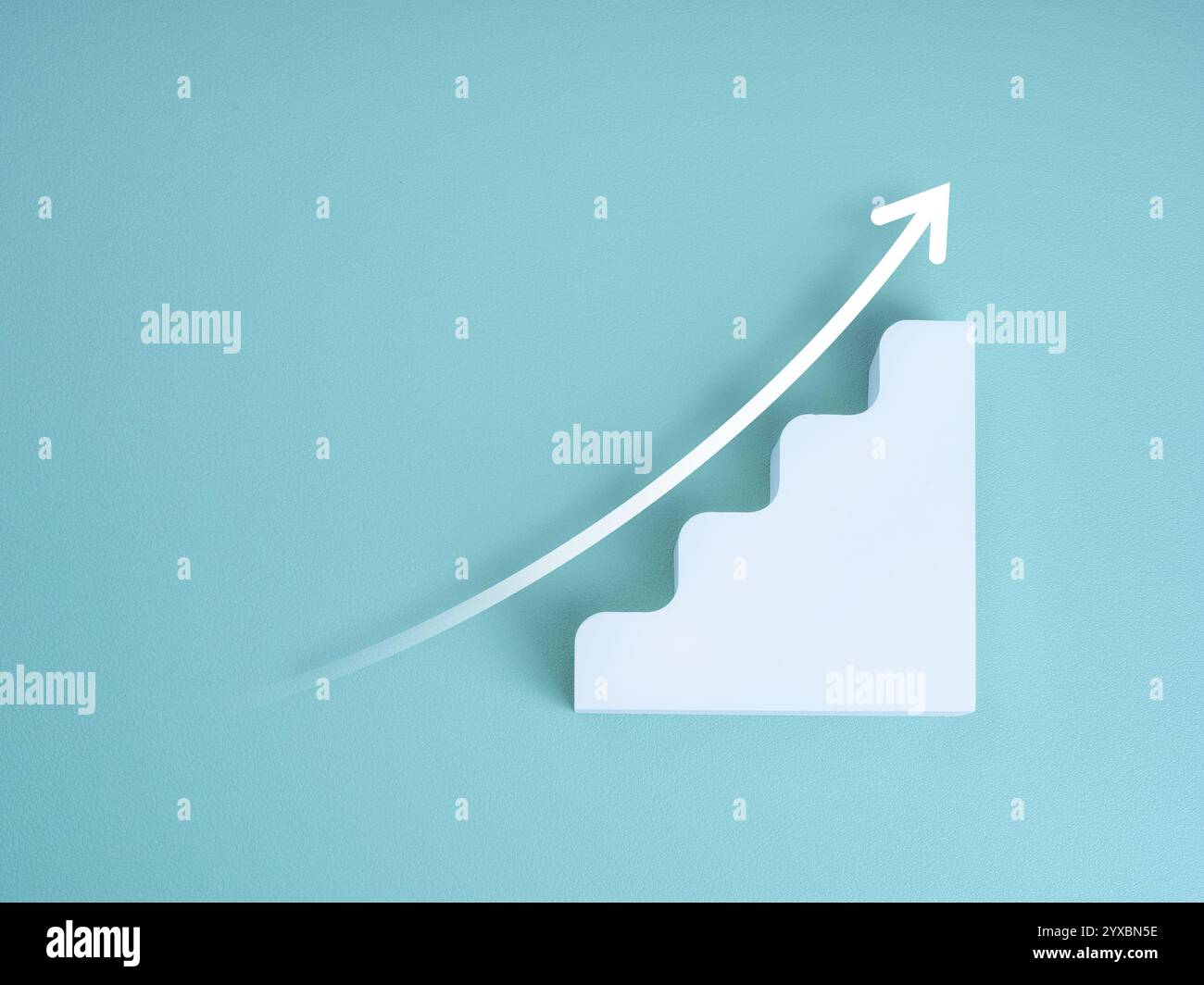 Business growth graph concept. Arrow rising curved on modern white ...