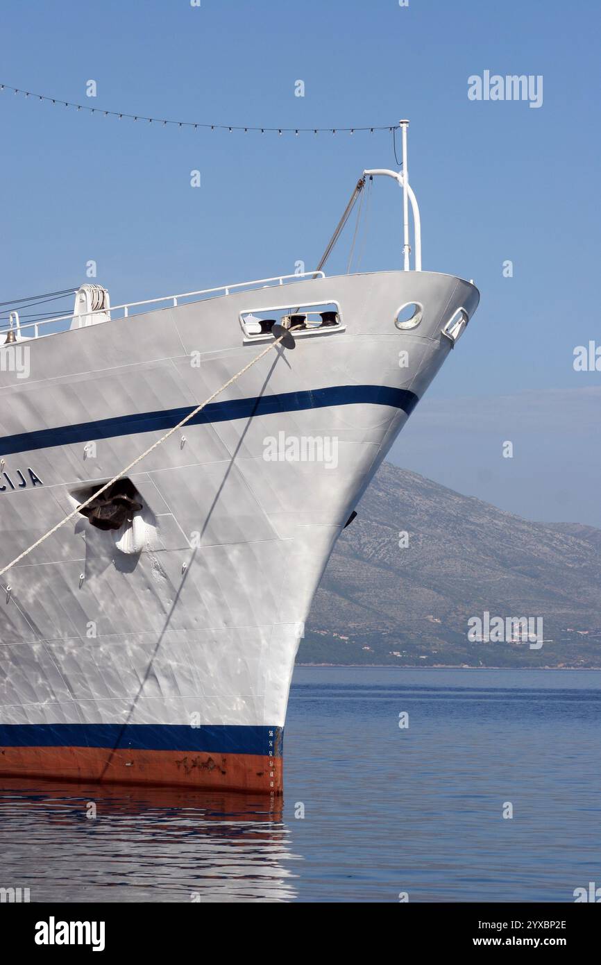 Passenger ship Dalmacija in port of Korcula, Croatia Stock Photo - Alamy