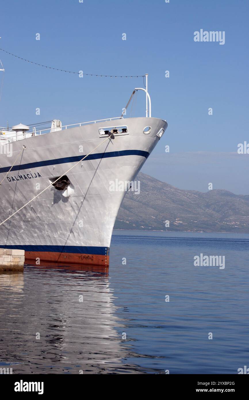 Passenger ship Dalmacija in port of Korcula, Croatia Stock Photo - Alamy