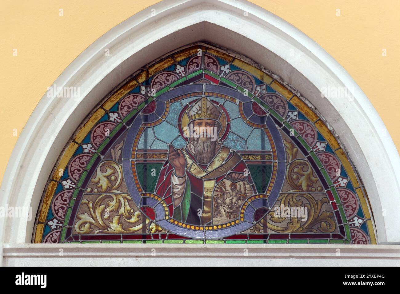 Saint Methodius, stained glass window in the Church of Blessed Virgin ...