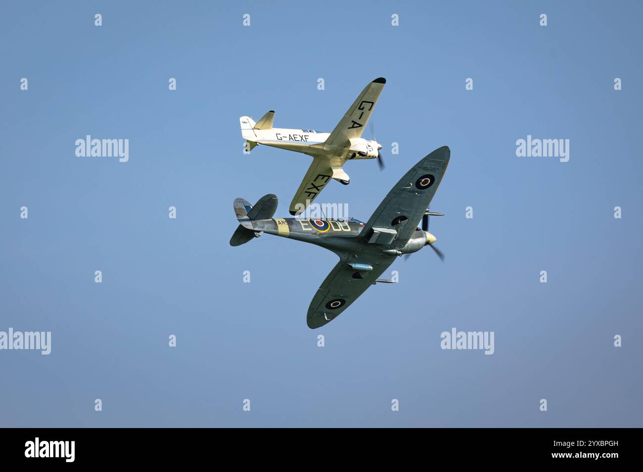 1941 Supermarine Spitfire & Percival Mew Gull, airborne at the Best of ...