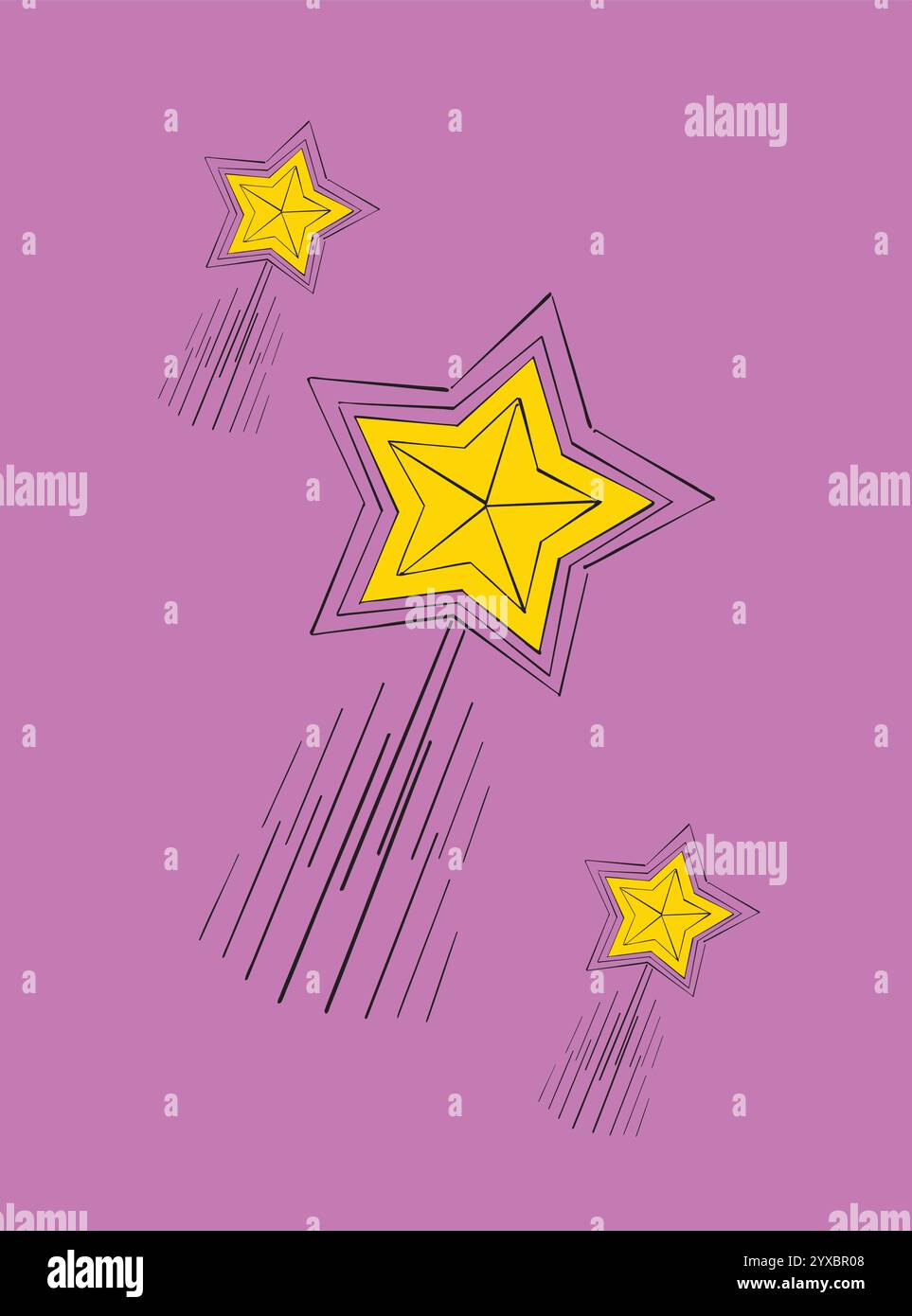 Yellow shooting star flying through white background leaving trail Stock Vector Image & Art - Alamy