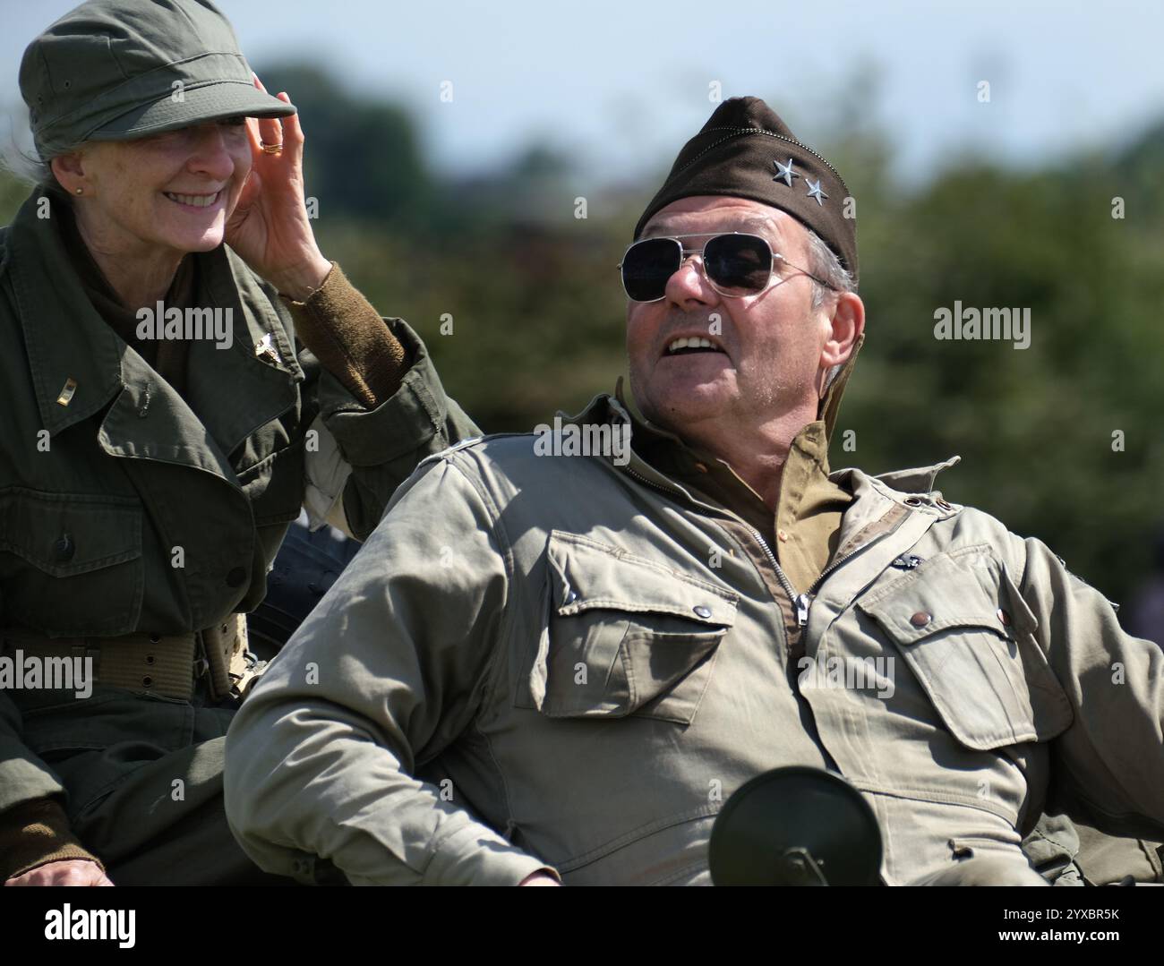 american-soldiers-and-equipment-of-world-war-two-reenactors-stock