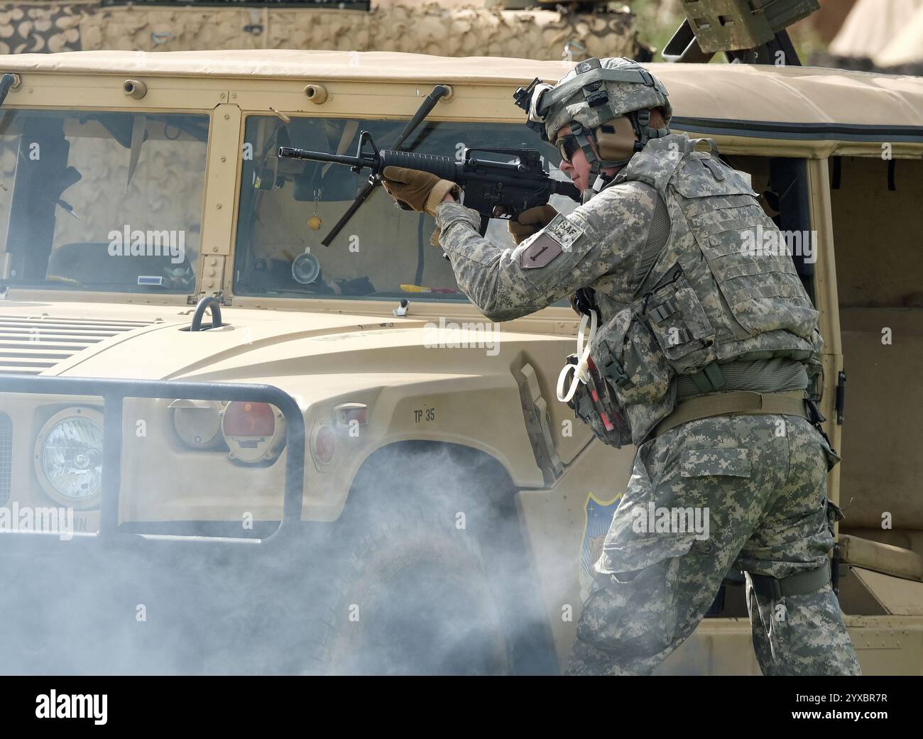Modern British troops in Afganistan. (reenactors Stock Photo - Alamy
