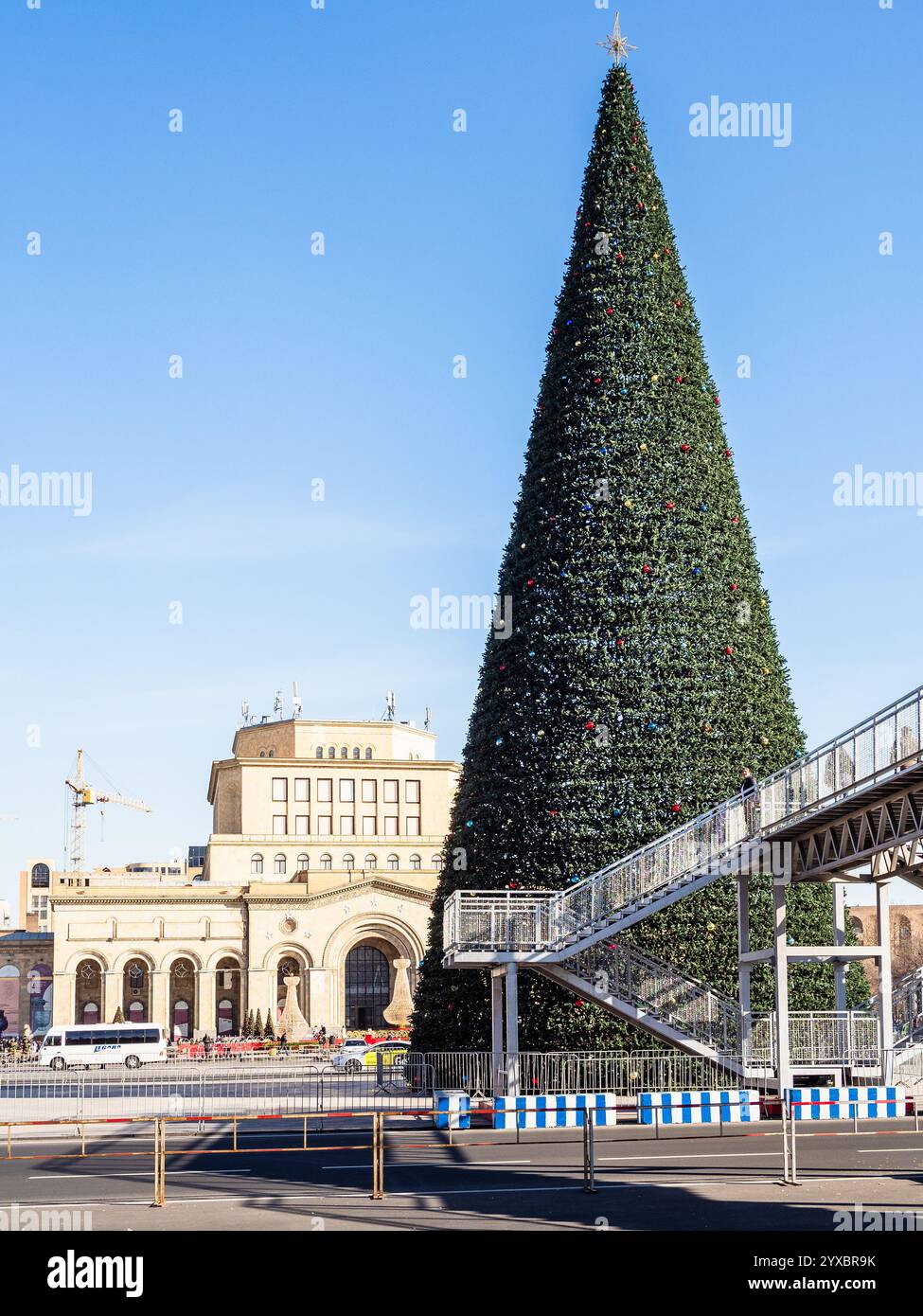 Yerevan, Armenia - December 15, 2024: Christmas tree at Republic Square ...