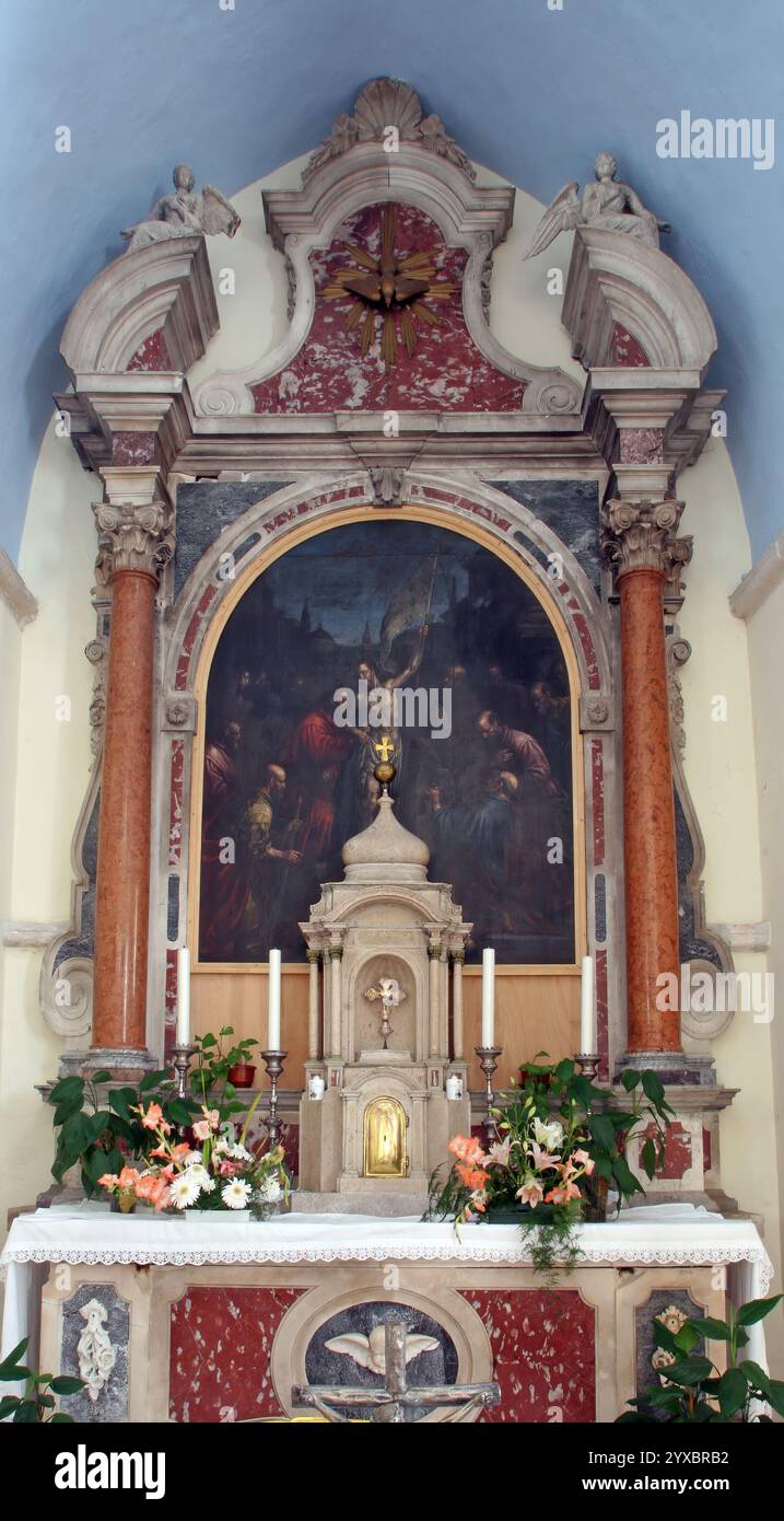 Painting of Doubting Thomas on the main altar in Saint Peter church in ...