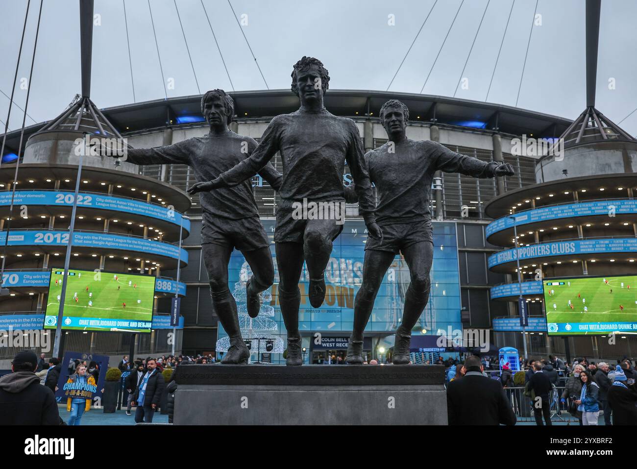 The Colin Bell, Francis Lee and Mike summerbee statue outside of the ...