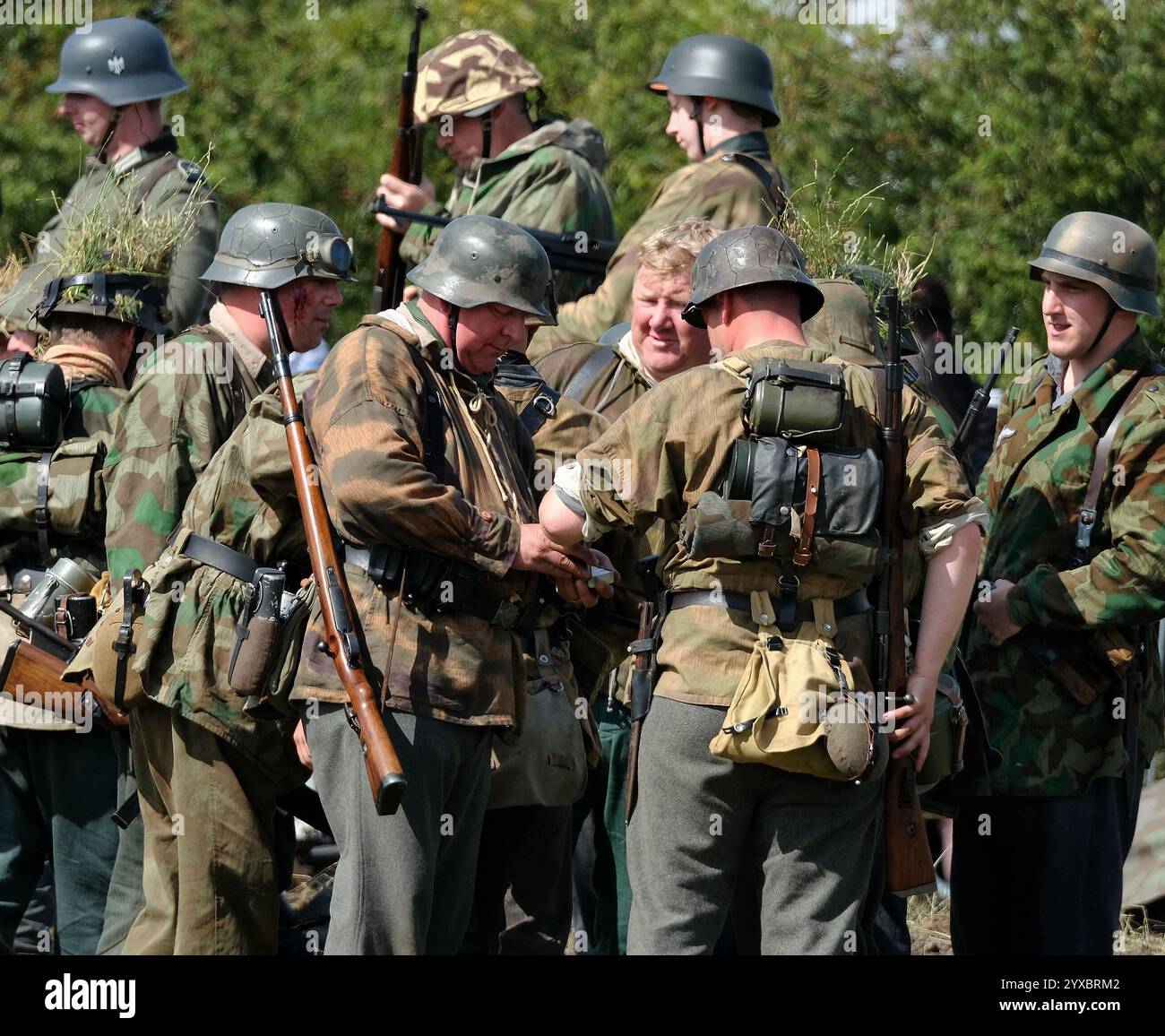 Reenactors as german second world war troops from various formations ...