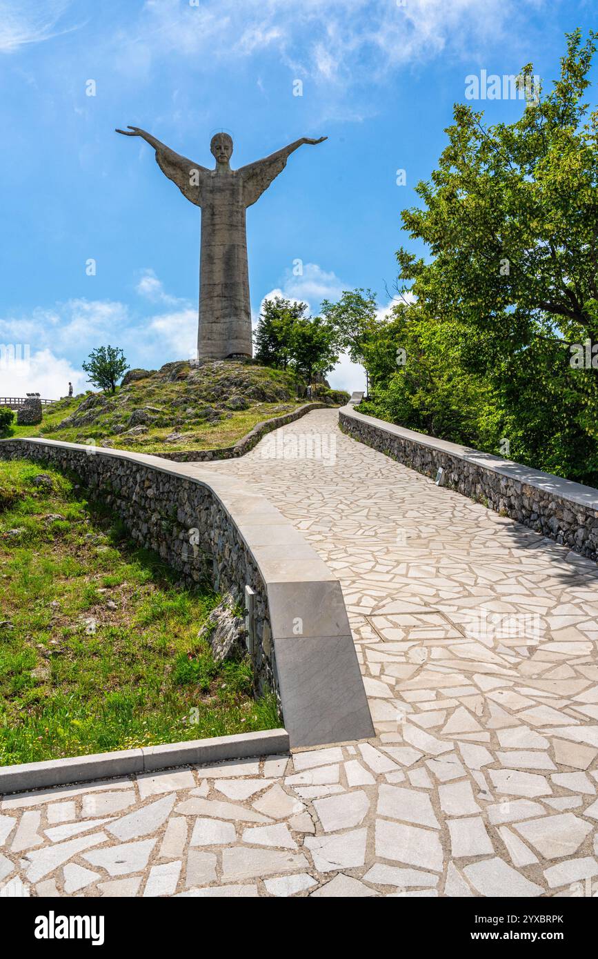 The famous Statue of Cristo Redentore in Maratea, beautiful village ...