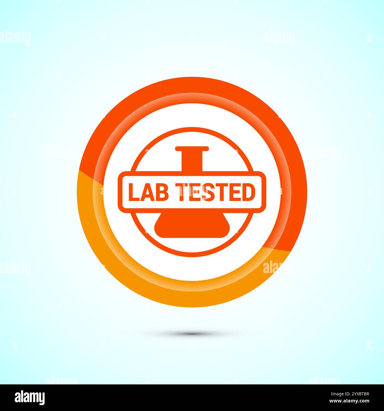 Lab tested icon. Laboratory testing product quality certificate symbol ...
