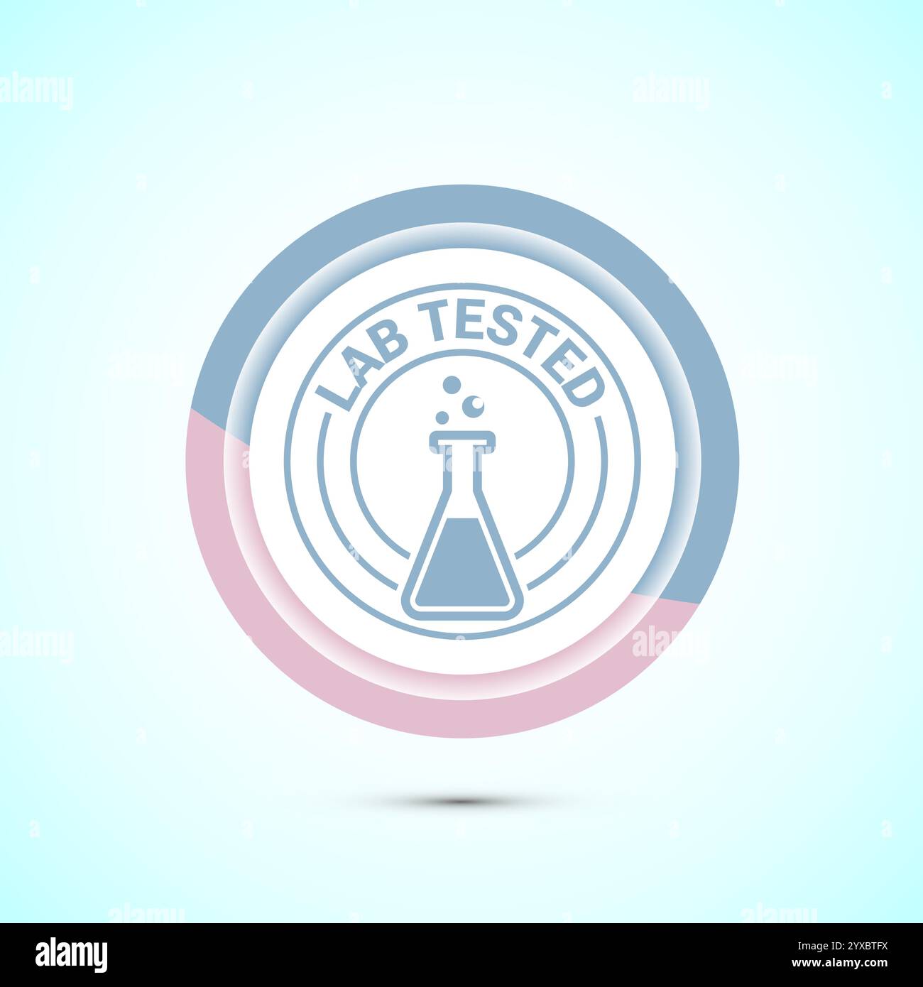Lab tested icon. Laboratory testing product quality certificate symbol ...