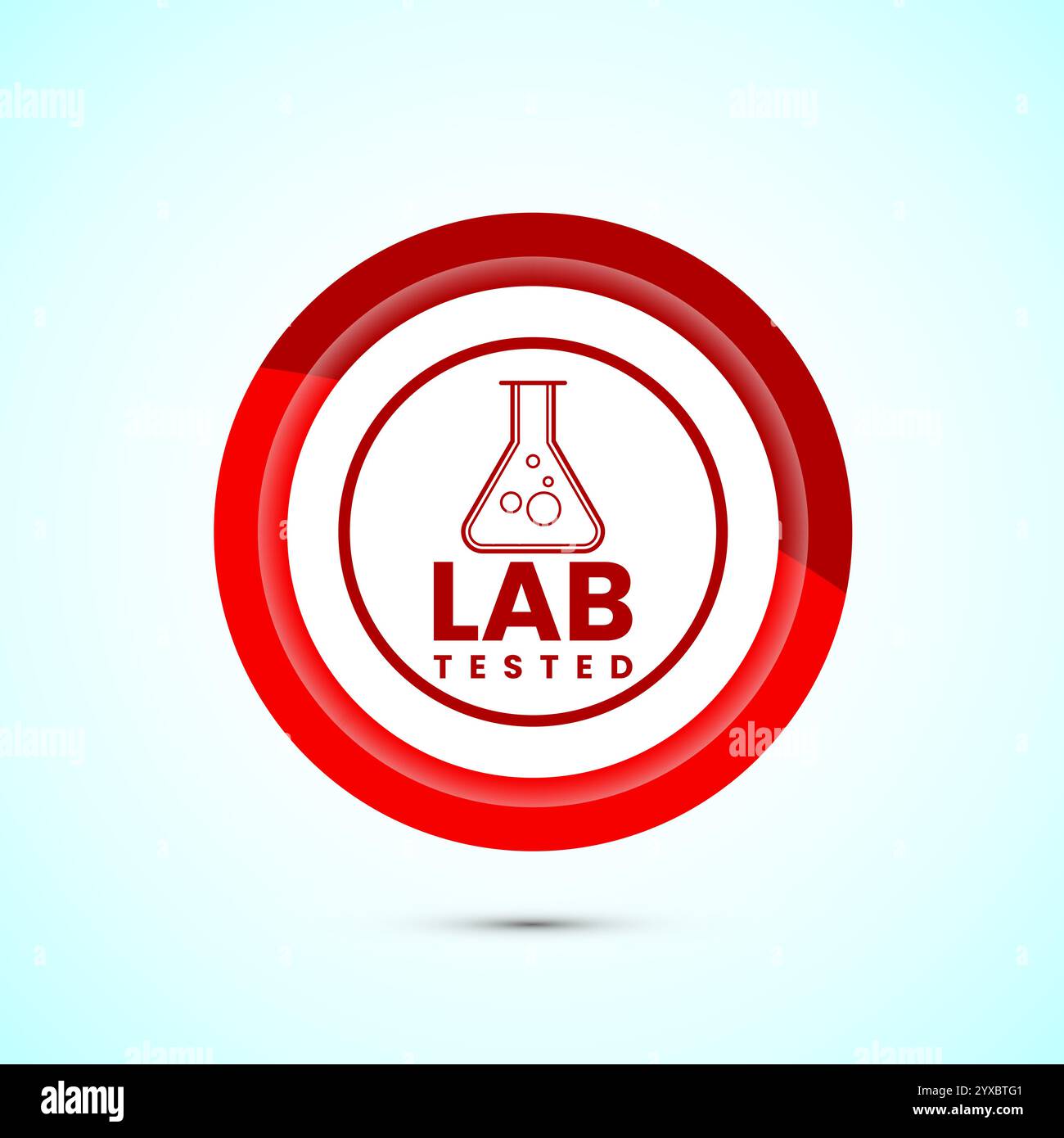 Lab tested icon. Laboratory testing product quality certificate symbol ...