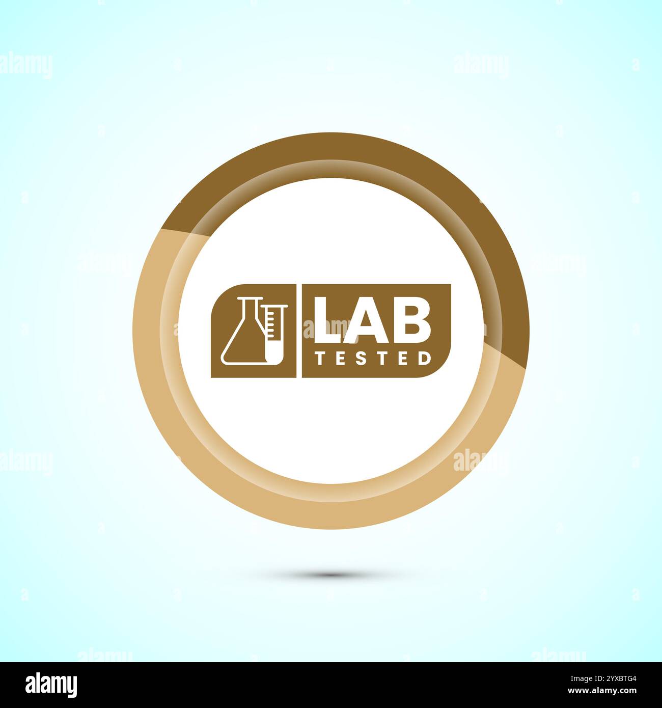 Lab tested icon. Laboratory testing product quality certificate symbol ...