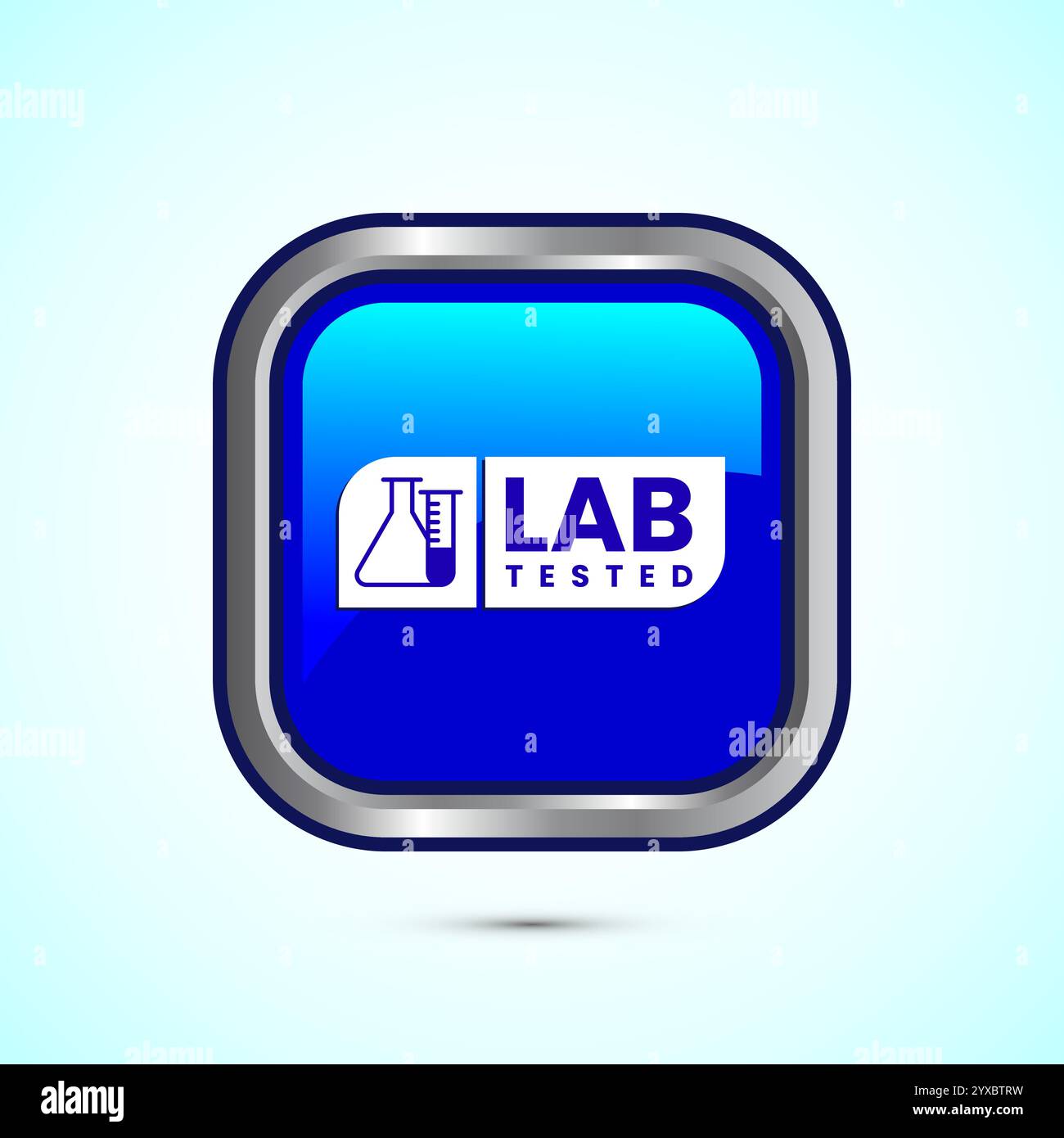 Lab tested icon. Laboratory testing product quality certificate symbol ...