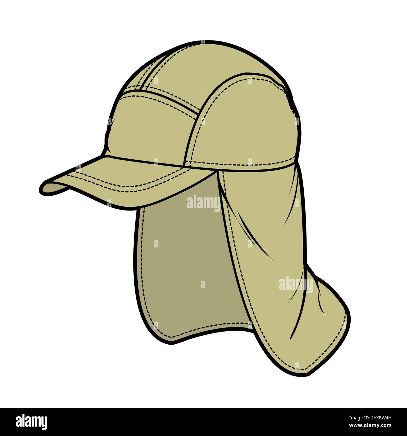 Caps flat sketch Stock Vector Images - Alamy