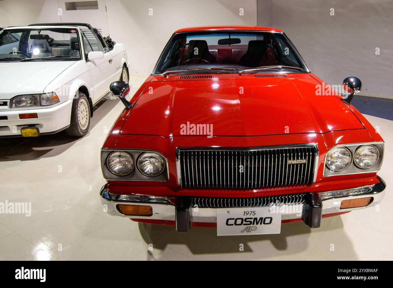 Old cars exhibited in Mazda car museum and assembly plant exhibition in ...