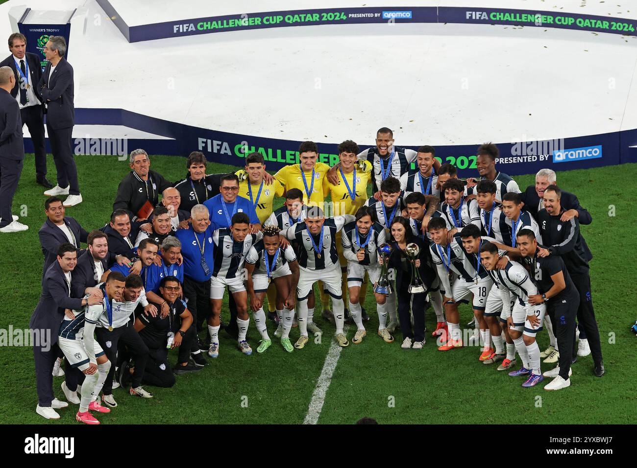 14th December 2024: Doh, Qatar: Players of C.F. Pachuca celebrate their ...