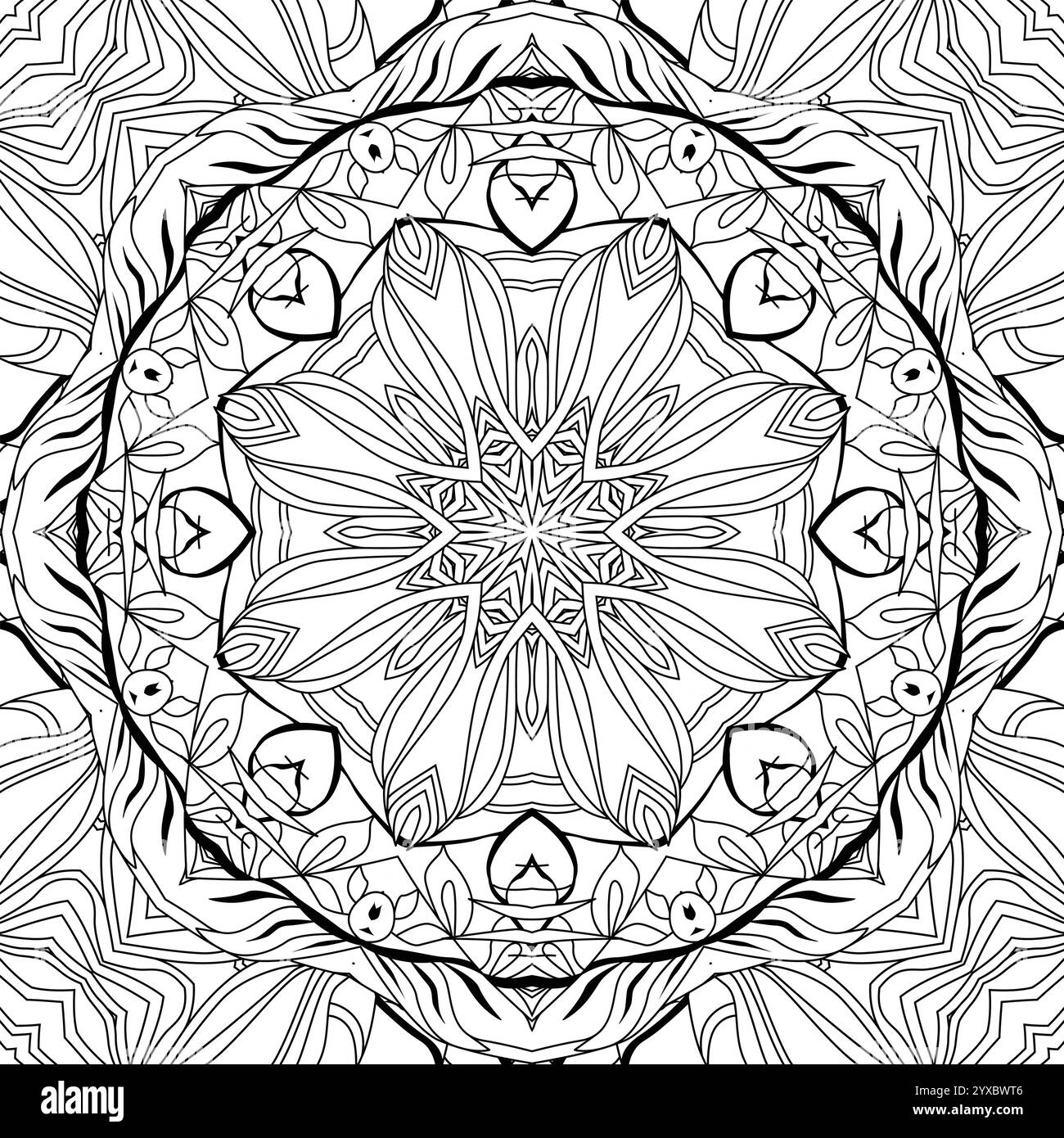Colorful cute square. Decorative unusual square ornaments for coloring ...
