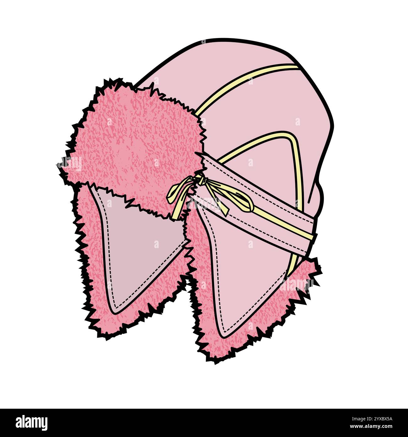 Baby kids fur trapper hats mockup template vector design Stock Vector ...