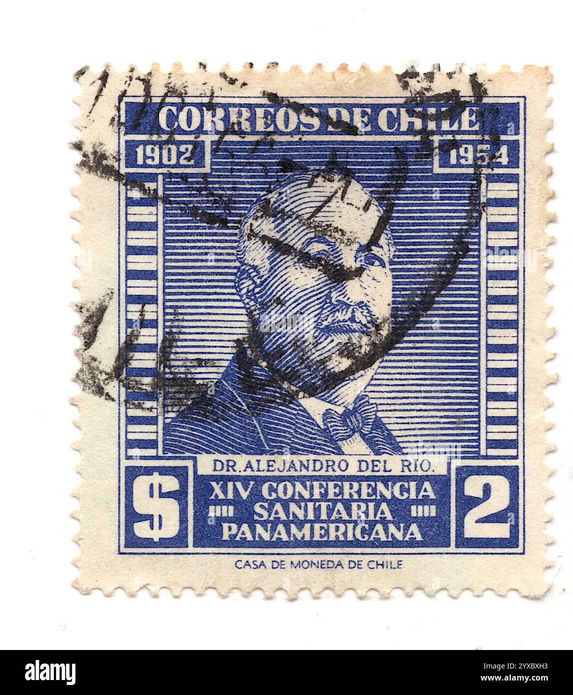 A vintage postage stamp from Chile isolated on a white background Stock ...