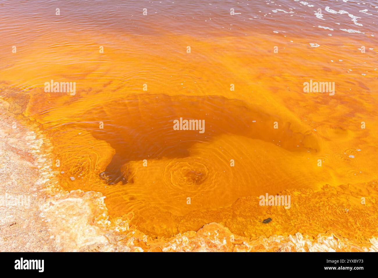 Red boiling Lake in the salt canyon of the Dallol Volcano, Hamadela ...