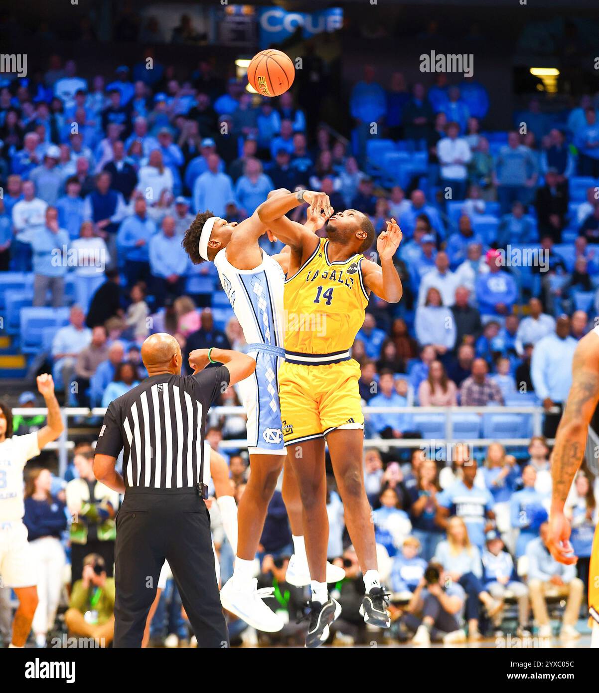 December 14, 2024: North Carolina junior Ven-Allen Lubin (22) and La ...