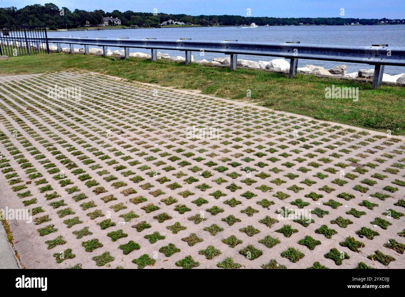 Permeable paver parking area Stock Photo - Alamy