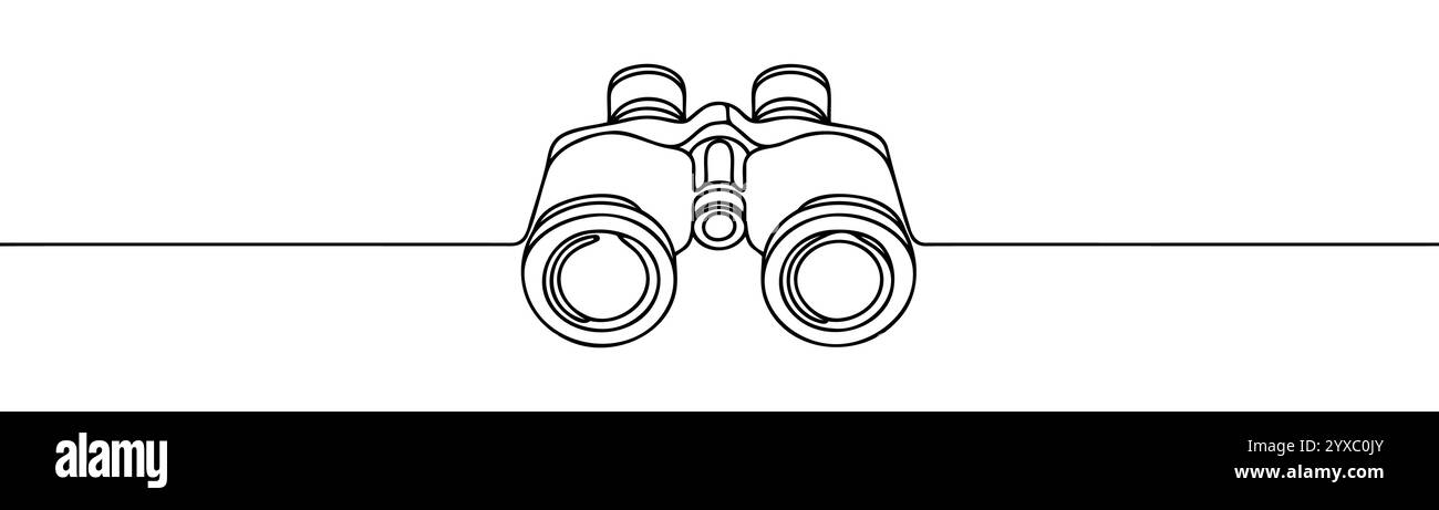 One Continuous Line Drawing of Binoculars minimalist Stock Vector Image ...