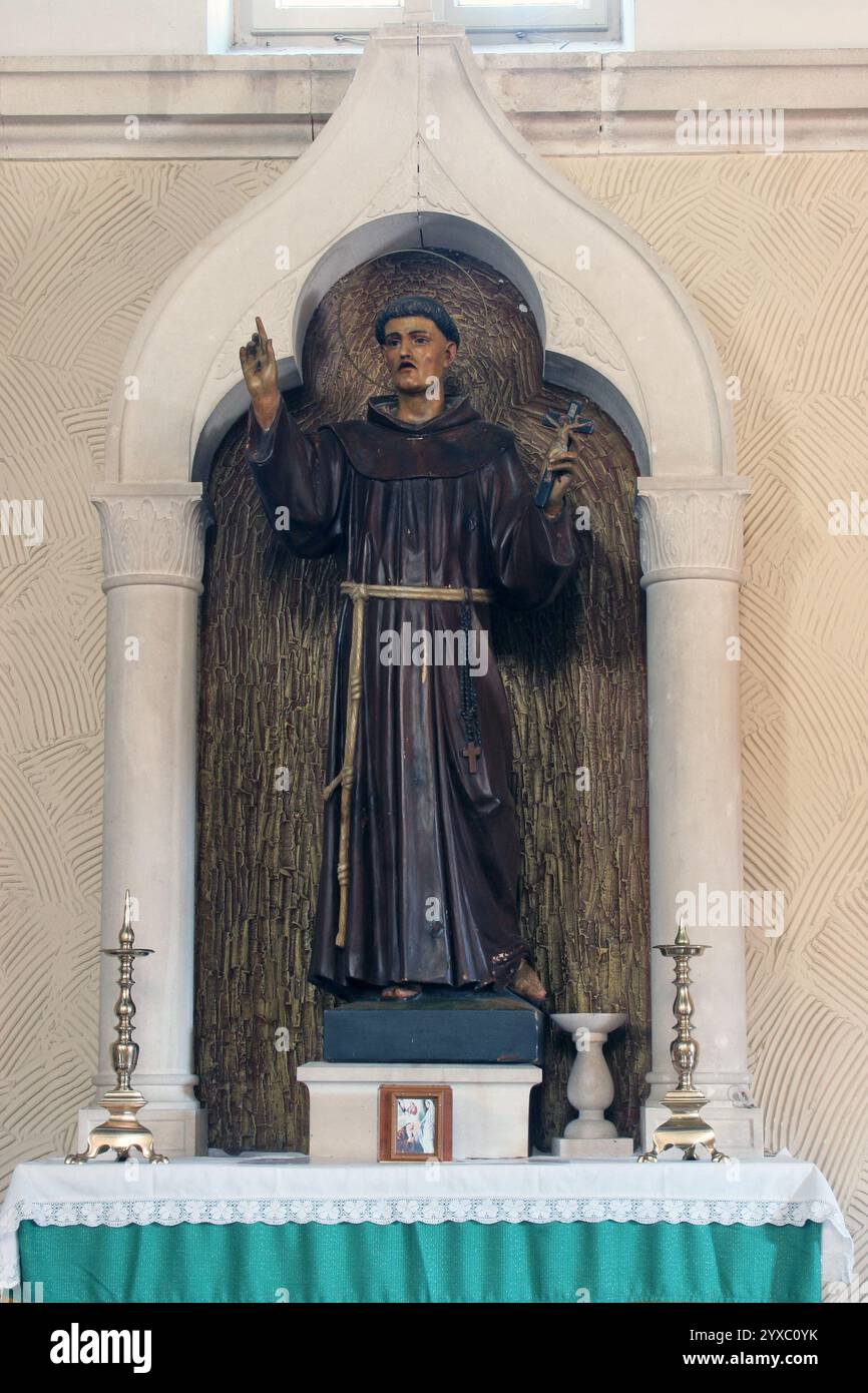 Altar of Saint Francis of Assisi in Church of Saint Roch in Lumbarda ...