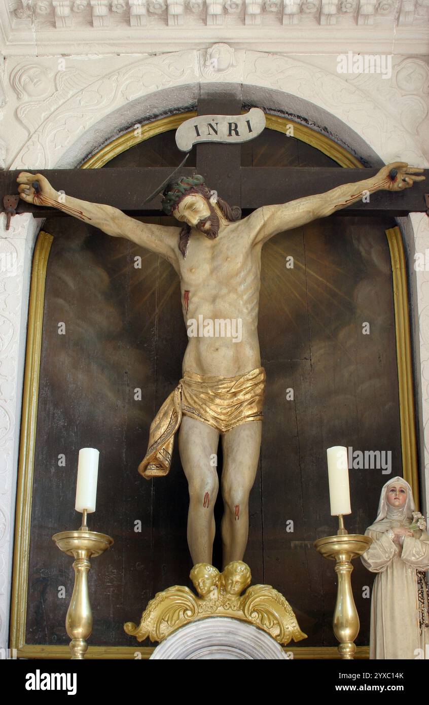 Crucifixion, statue on the altar of the Holy Cross in Saint Martin ...