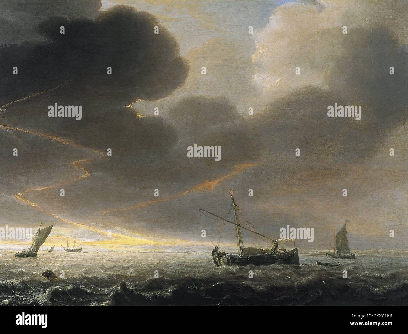 Title: Thunderstorm off the Coast Artist: Simon De Vlieger Year: ca ...