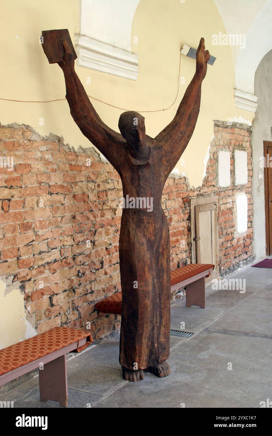 Saint Francis of Assisi, statue in the Franciscan monastery of the Holy ...